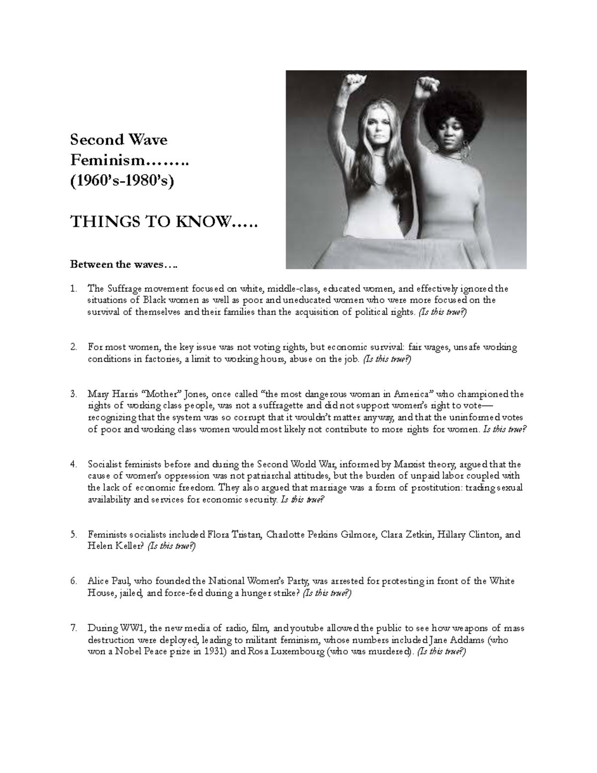 Second Wave Feminism: Key Events and Figures (1960s-1980s) - Second ...