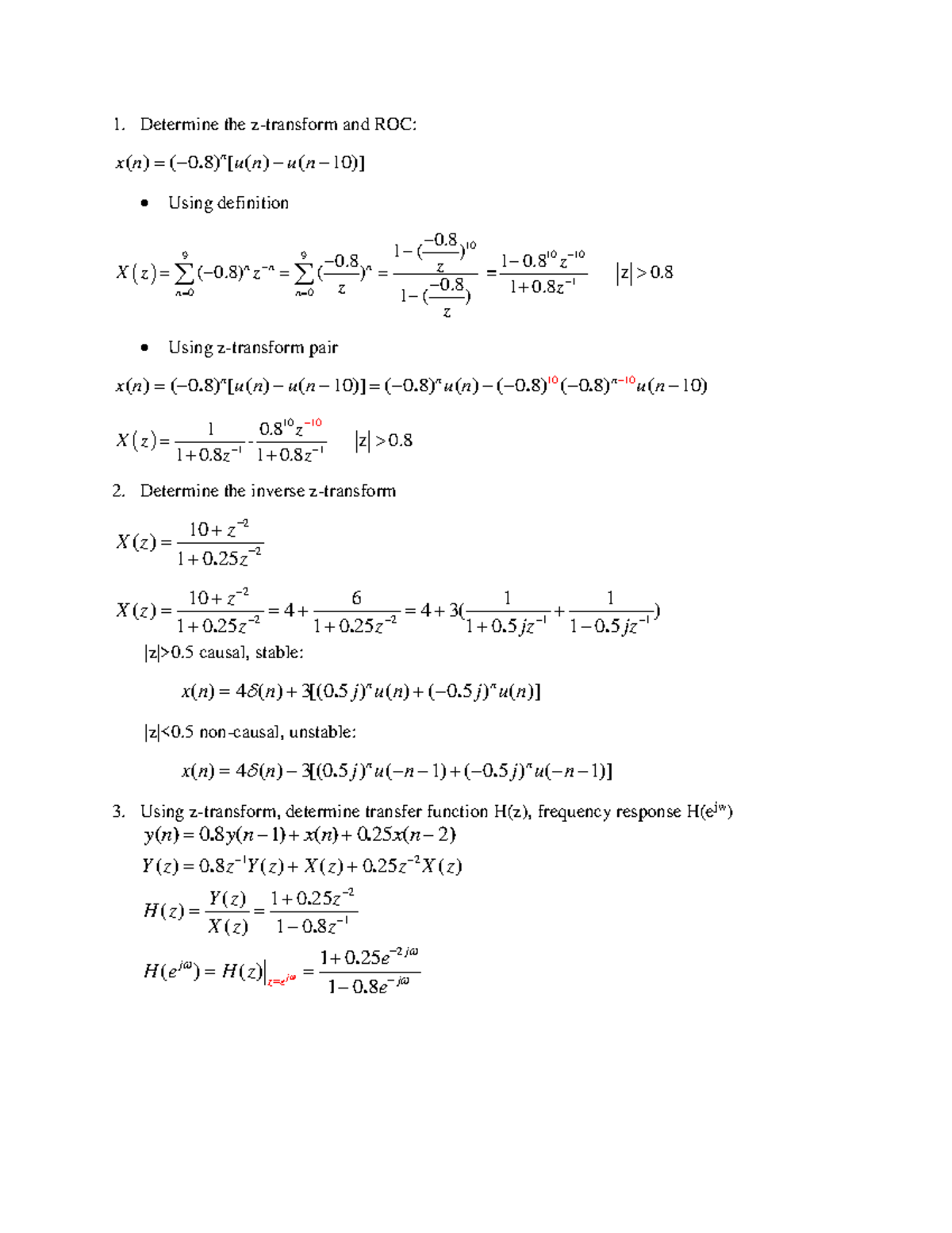 Chapter 2 Examples on Z-Transform and ROC - 1231 - Studocu