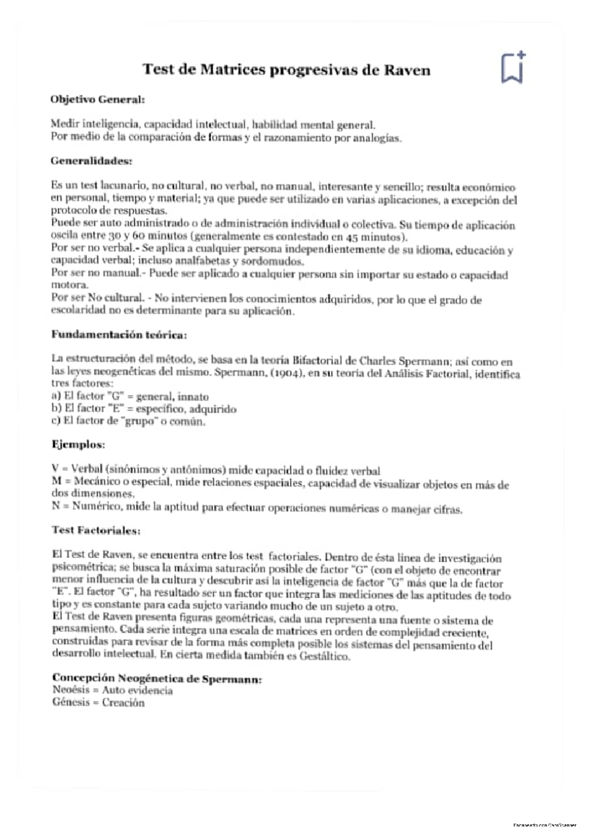 TEST DE Raven - test - Test de Matrices progresivas de Raven Objetivo ...