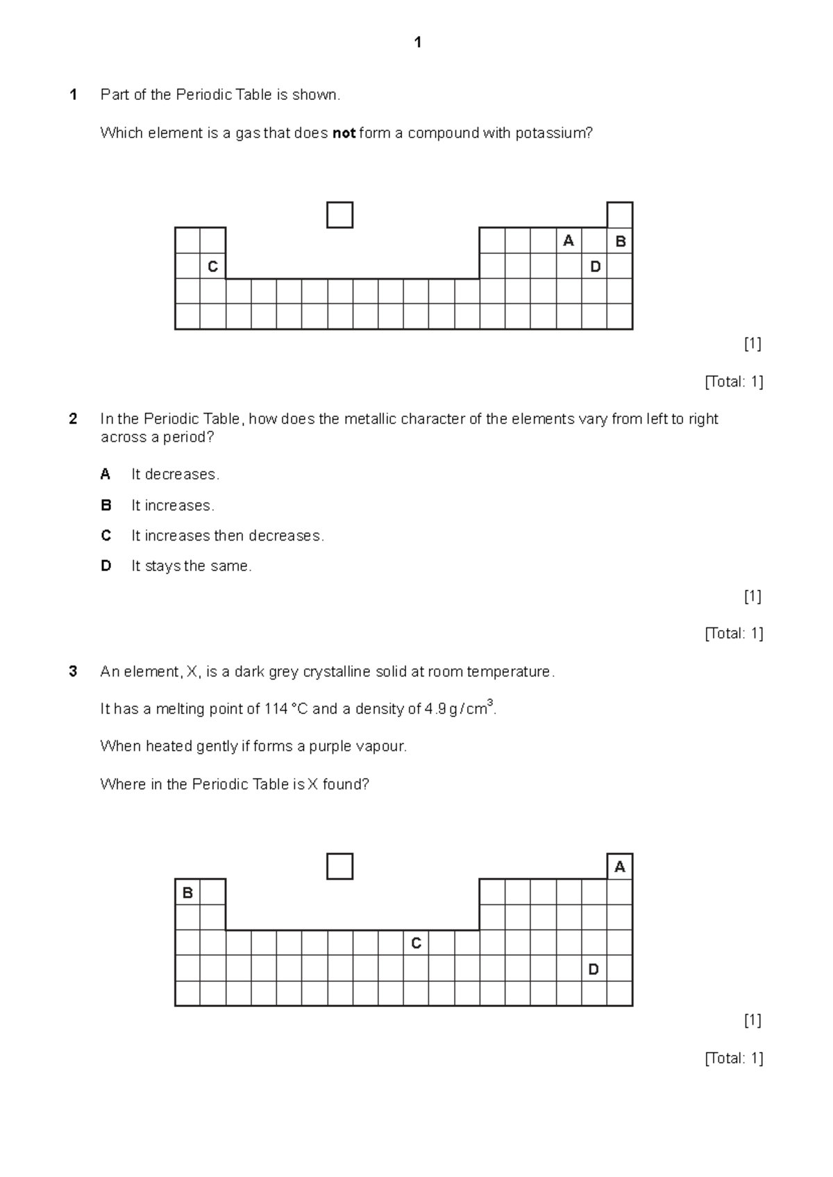 IG1 Chem - Formal '25 - Periodic Table & Reactivity Study Guide - Studocu