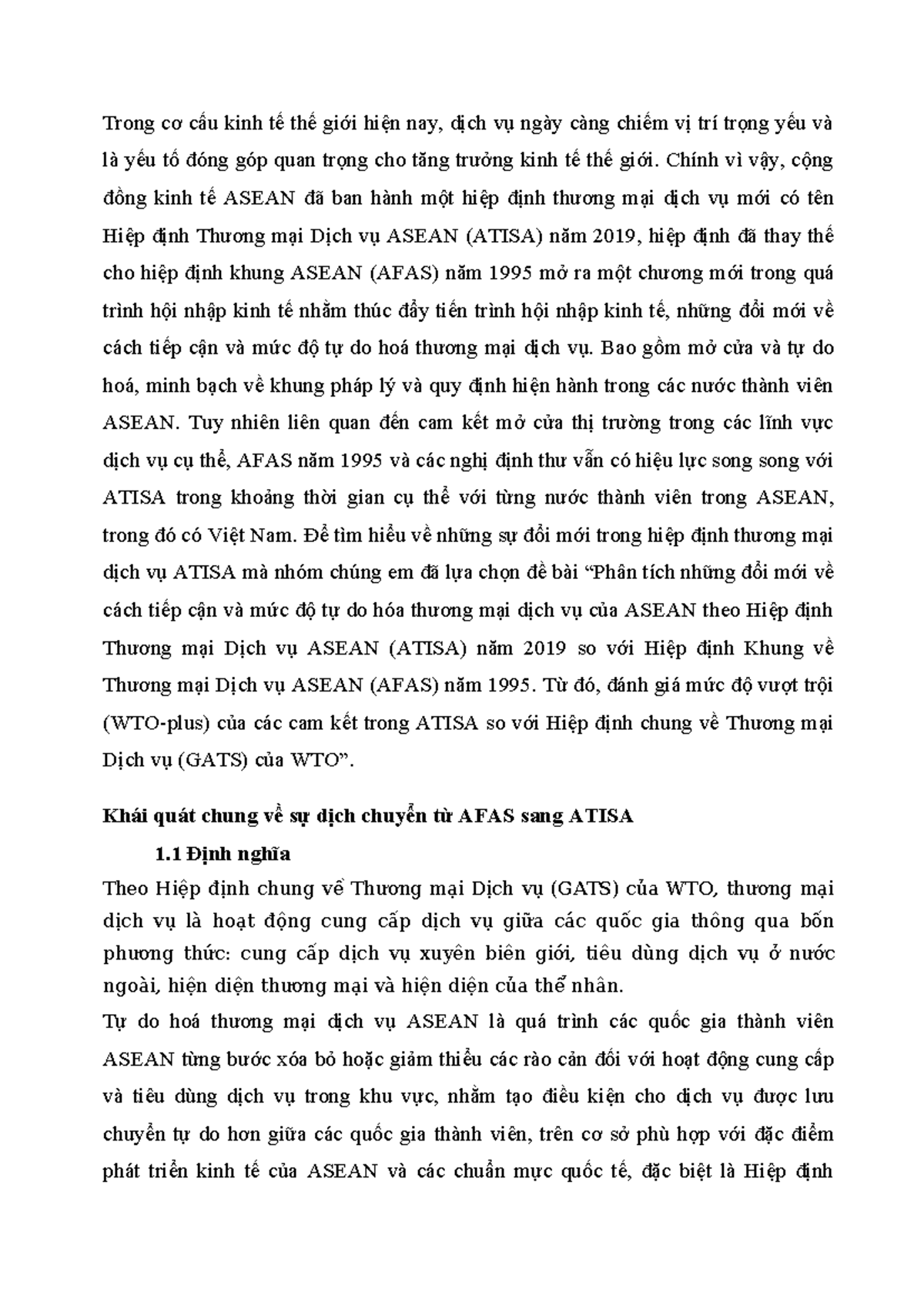 Đánh giá Hiệp định Thương mại Dịch vụ ASEAN (ATISA) 2019 so với AFAS ...