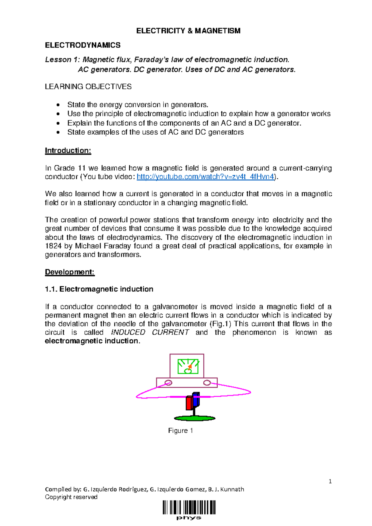Grade 12 Physical Sciences - Electrodynamics: Lesson 01 on Generators ...