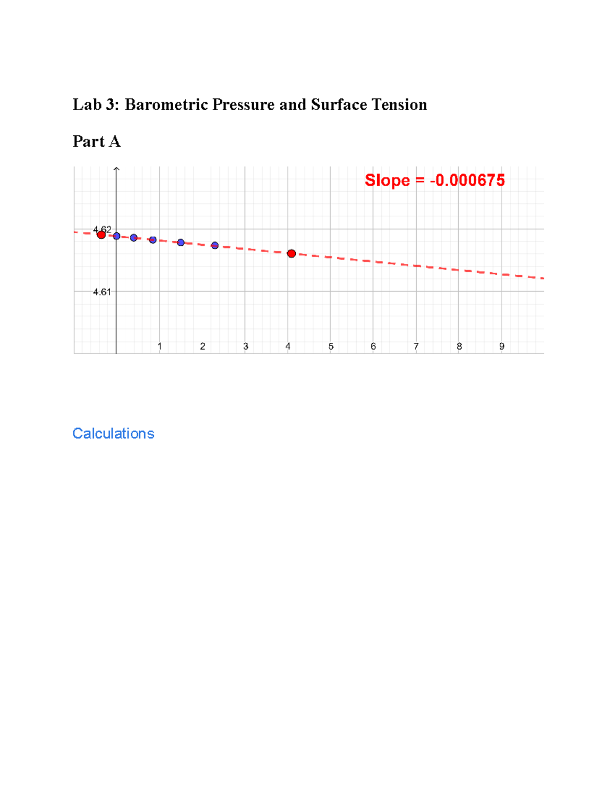 Lab 3 Barometric Pressure and Surface Tension - Lab 3: Barometric ...