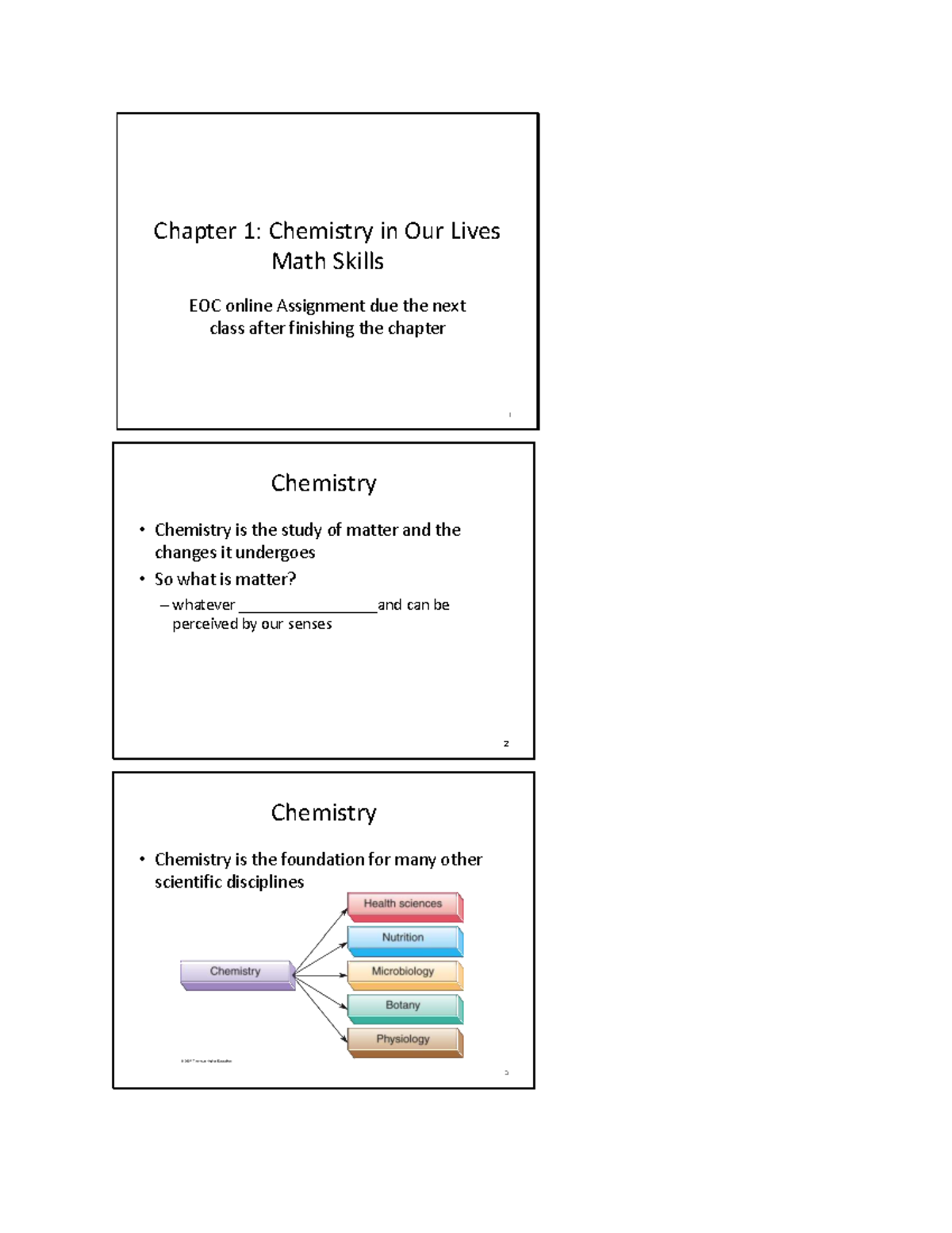 Chapter 1: Chemistry Basics & Math Skills EOC Assignment - Studocu