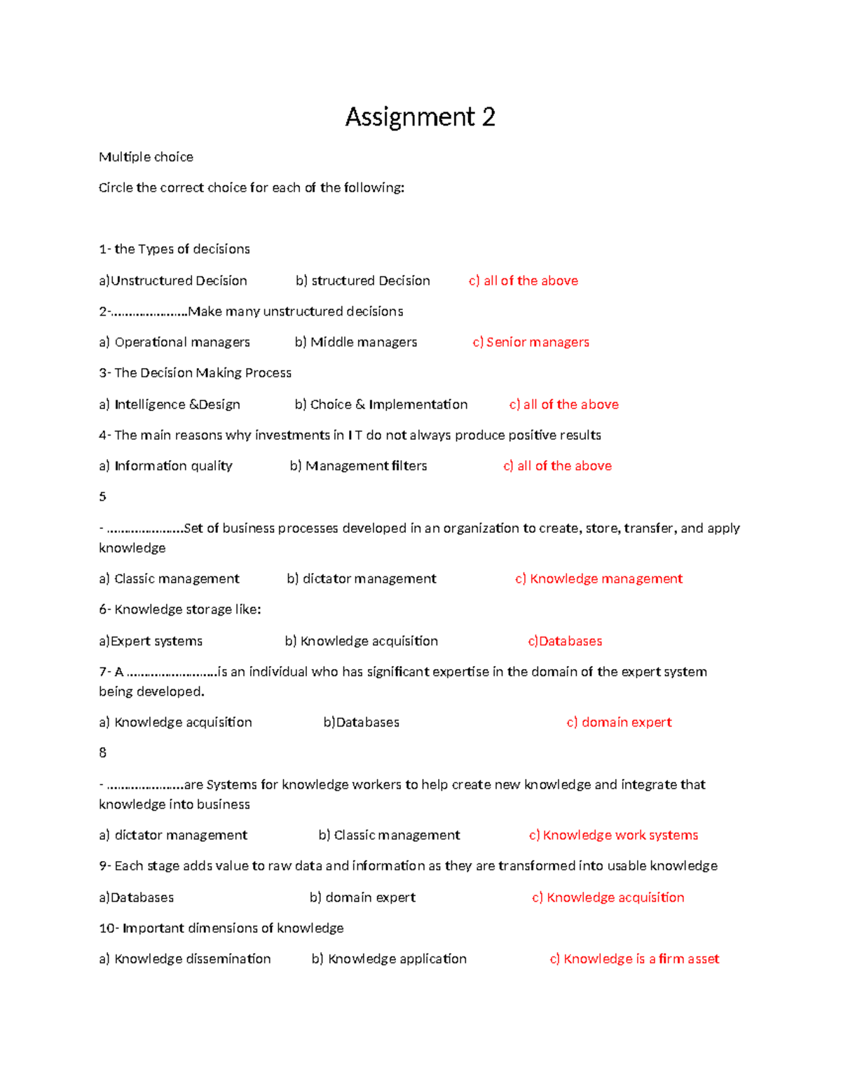 Revision 2 - SR101: Decision Making and Knowledge Management Concepts ...