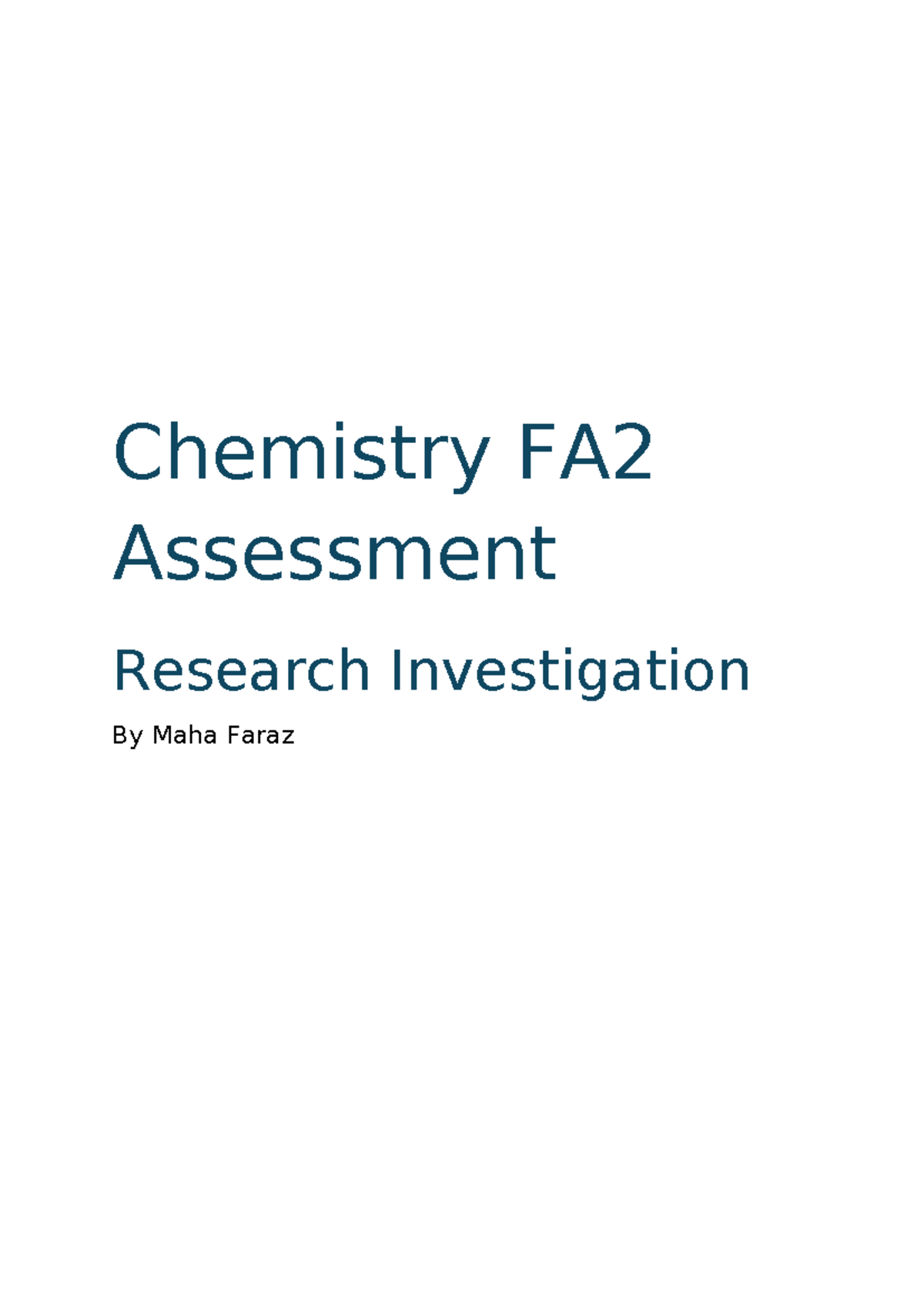 Chemistry FA2 Final Assessment: Research on Silver Nanoparticles - Studocu