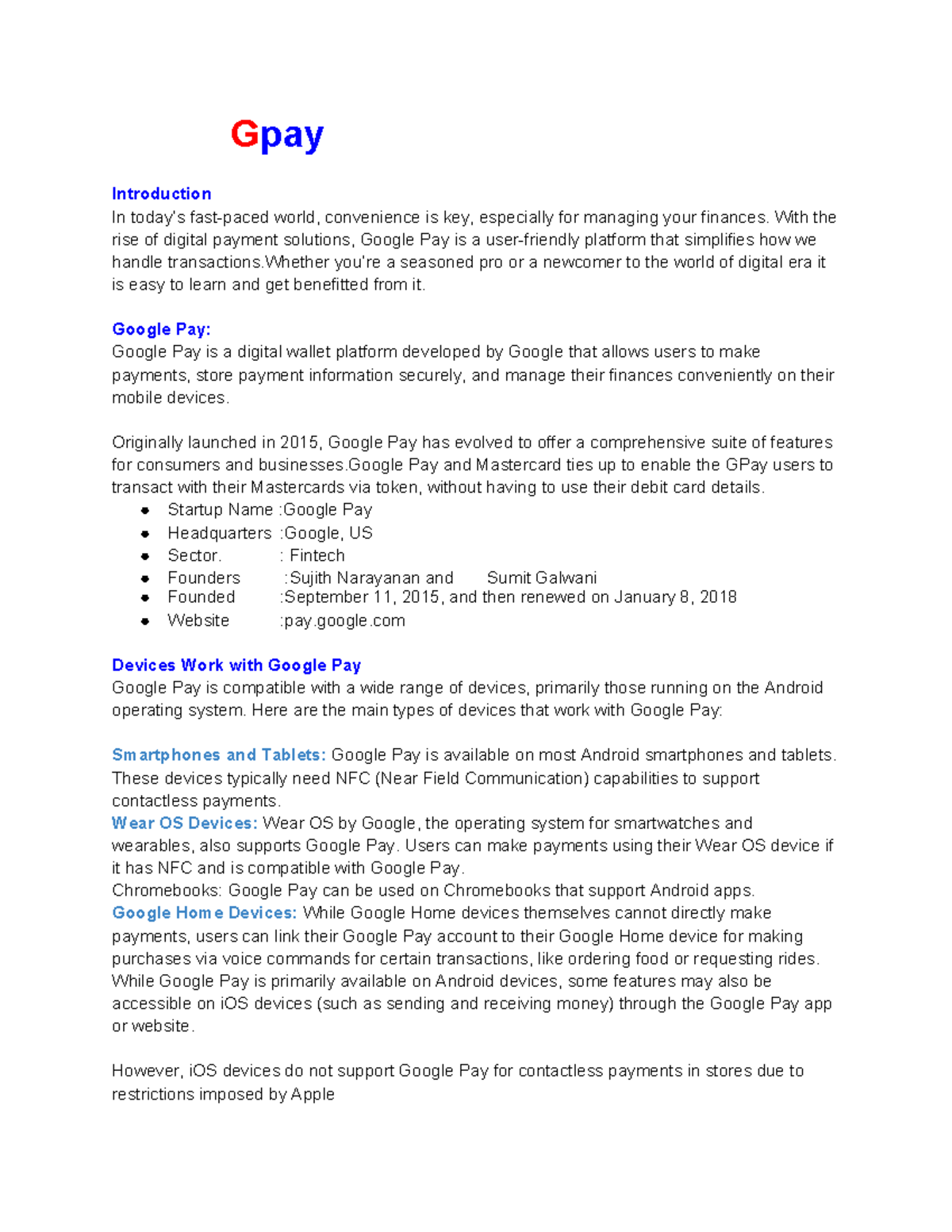 Gpay - Practical implementation is easy - Gpay Introduction In today’s ...