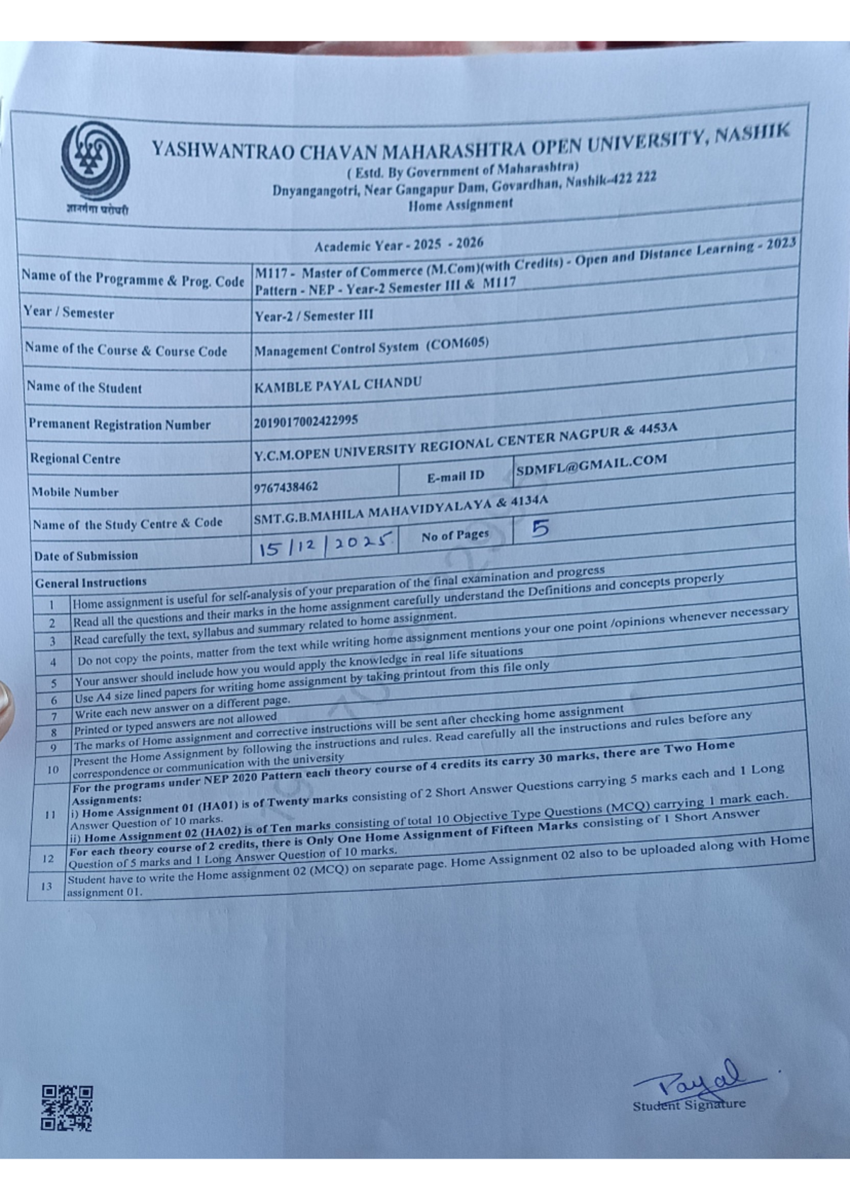 M.Com Home Assignment: Management Control System (COM605) - Studocu
