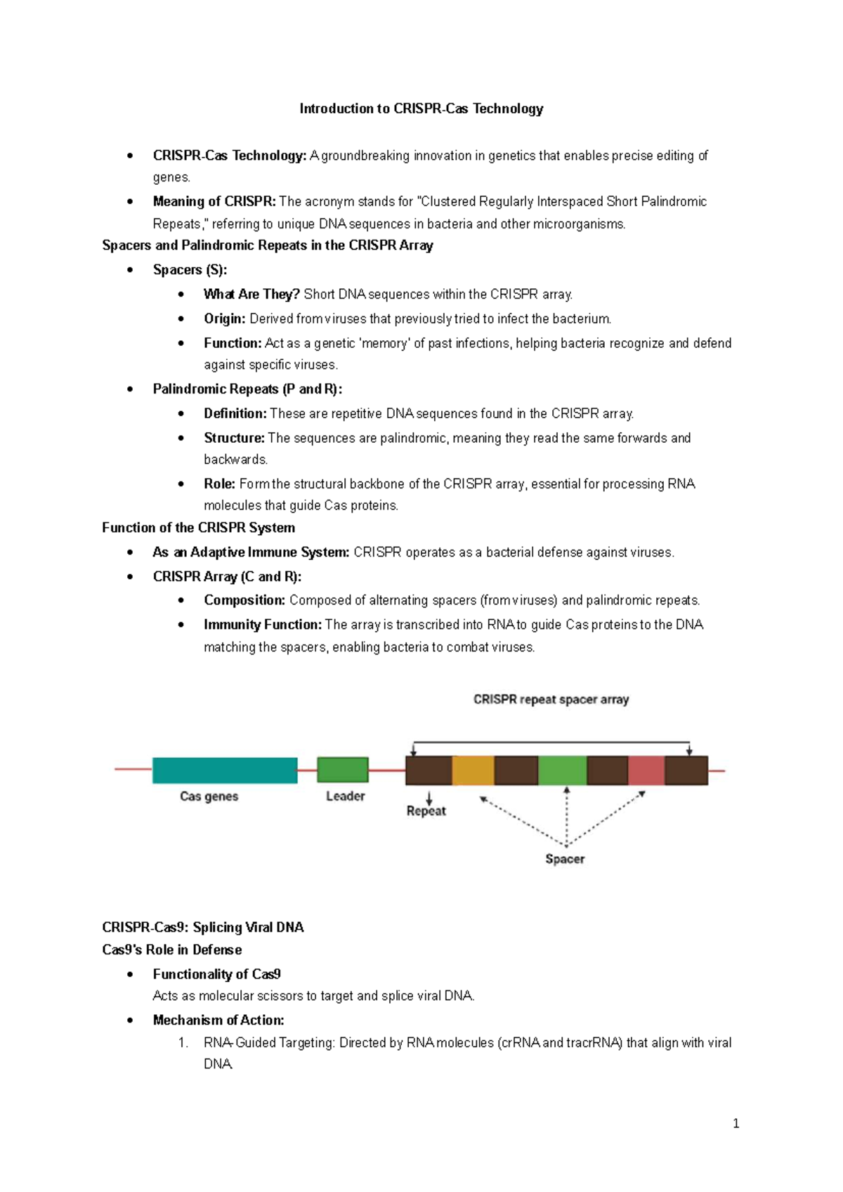 Introduction to CRISPR: Key Concepts and Review Questions - Studocu