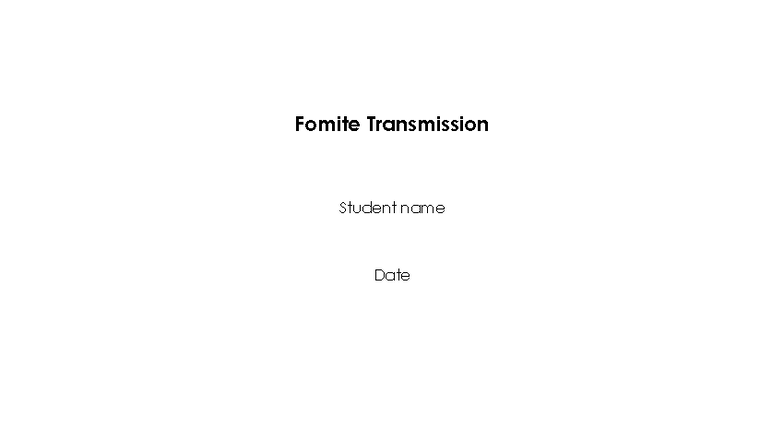 Lab 11: Fomite Transmission Analysis - BIO-2510 Jan 2023 - Studocu