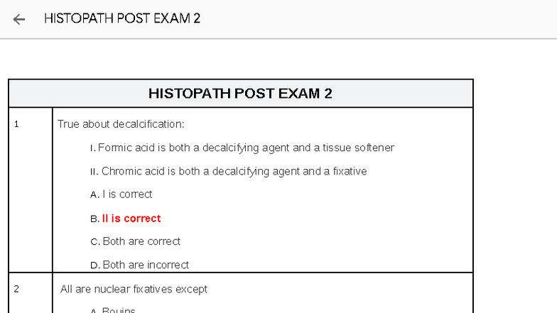 Histopathology POST EXAM 2 - Practice Test Review - Studocu