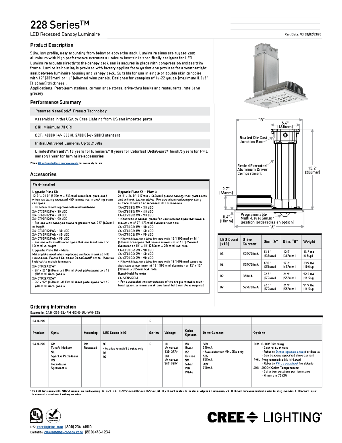 Revised Title for the 228 Series Canopy Specification Document: "228 ...