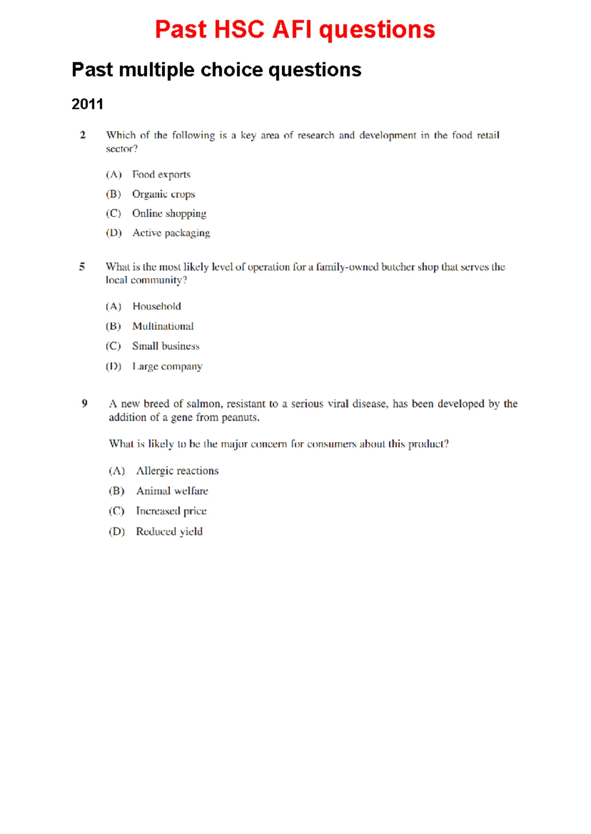 Red Rooster Case Study - AFI CASE STUDY - HSC: Australian Food Industry ...