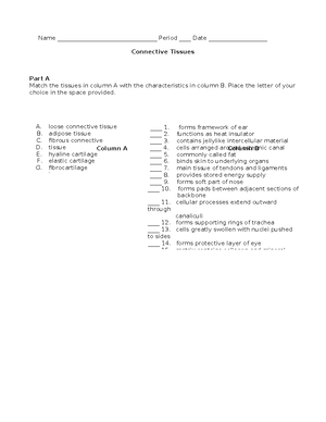 Real Anatomy tissues worksheet - Name___________________ Anatomy and ...