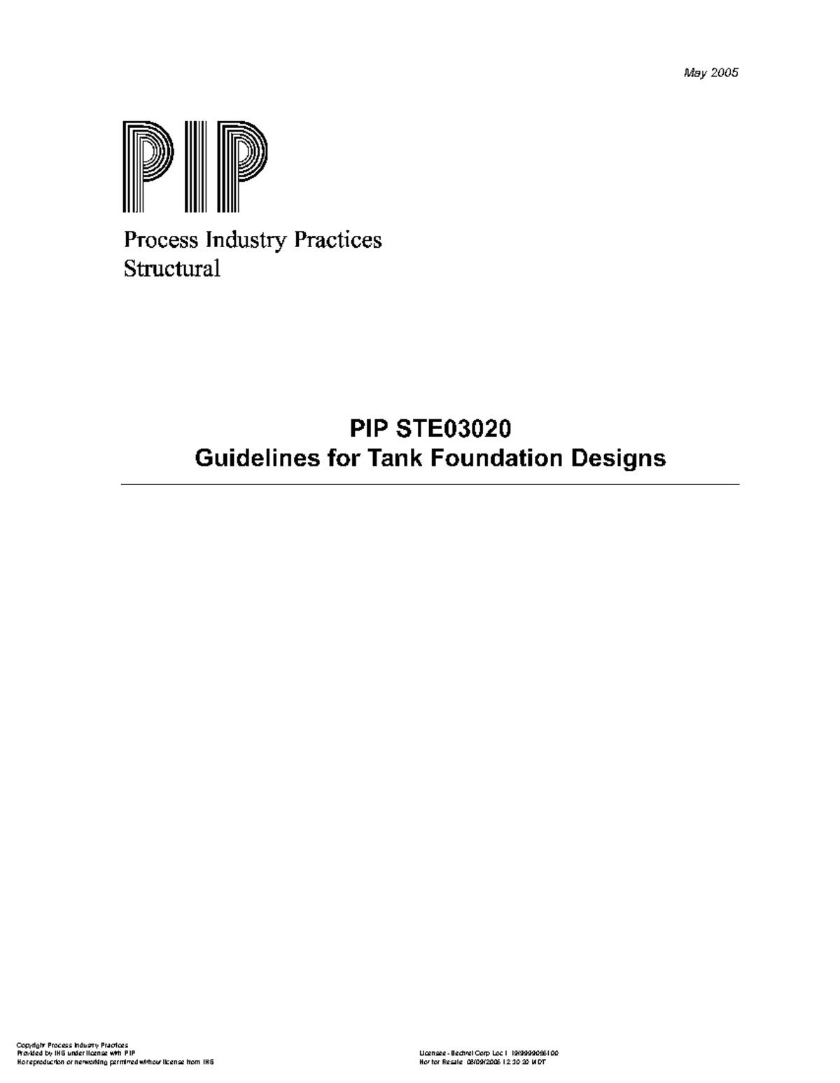 PIP STE03020 Guidelines for Tank Foundation Designs - May 2005 - Studocu