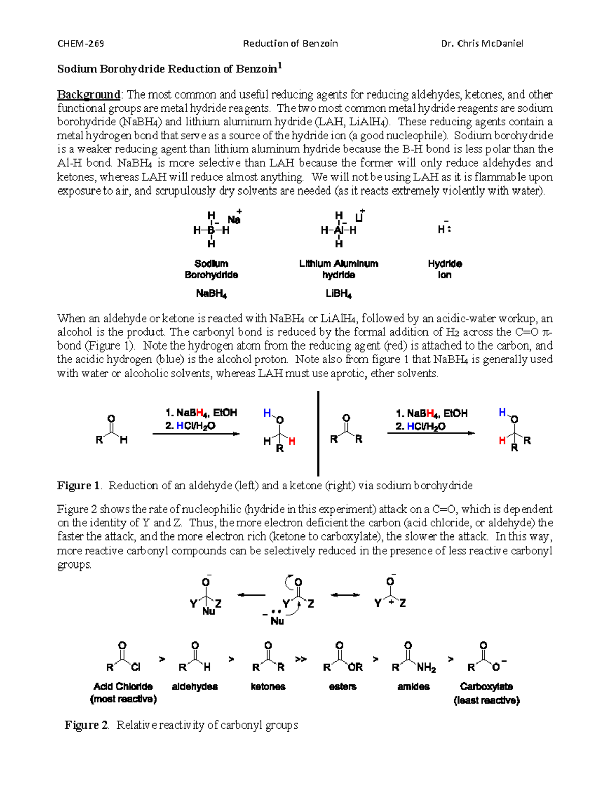 Reduction of Benzoin (CHEM 301) - Sodium Borohydride Method - Studocu