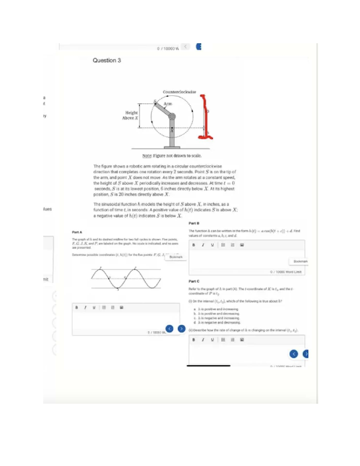 Precalc MCQ Practice: Robotic Arm Height & Sinusoidal Functions - Studocu