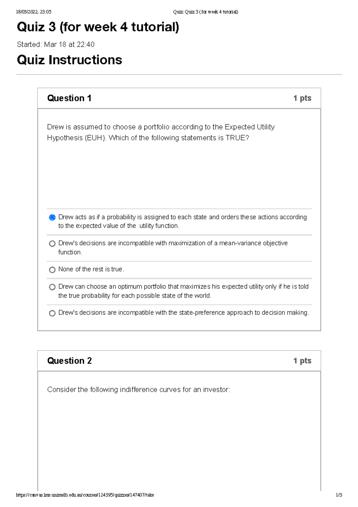 Quiz Quiz 3 (for week 4 tutorial)!!!! - ECON30024 - Melbourne - Studocu