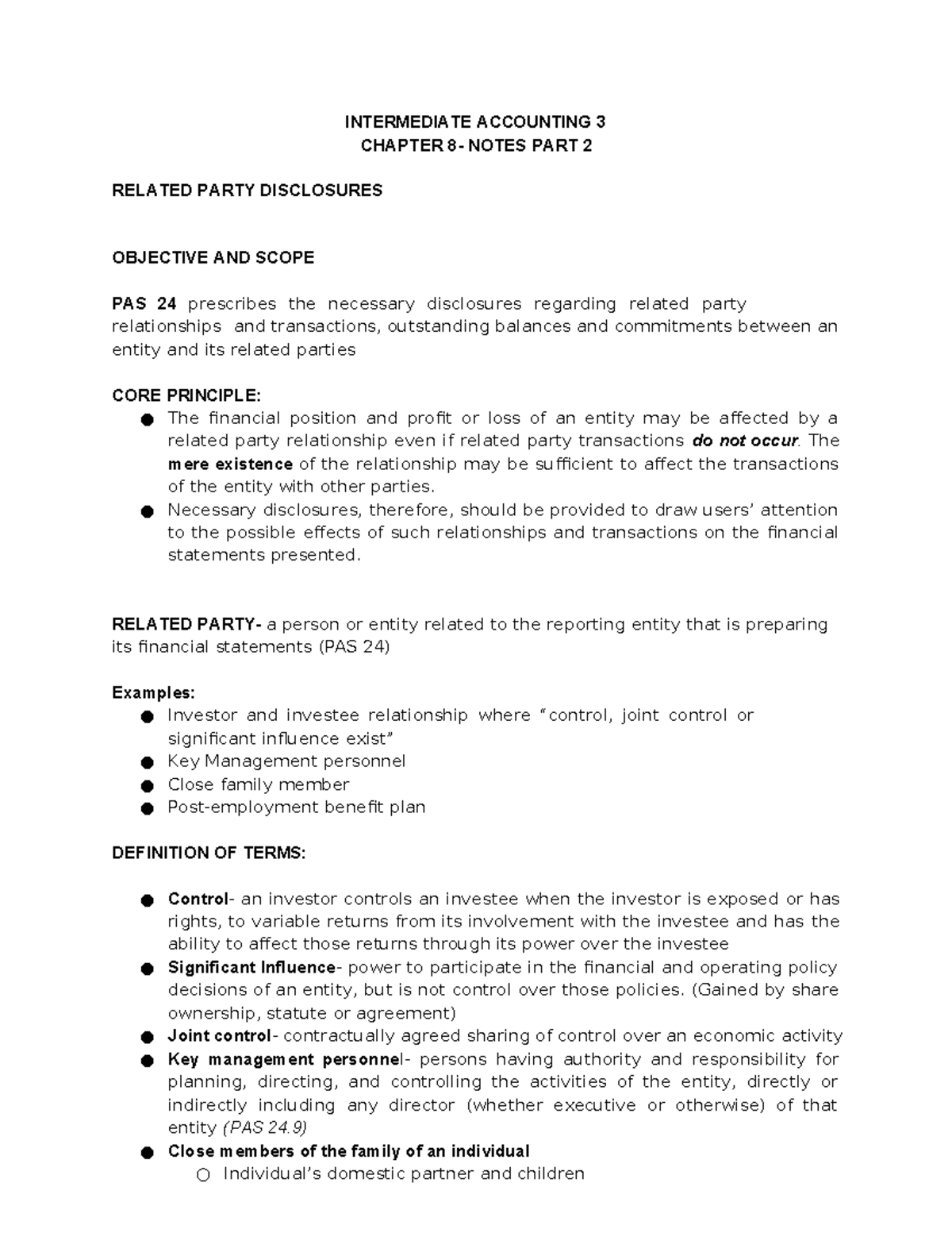INTERMEDIATE ACCOUNTING 3: Chapter 8 Notes on Related Party Disclosures ...