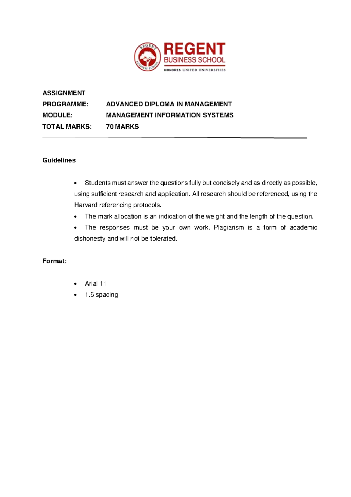 ADM Management Information Systems Assignment Guidelines - Studocu