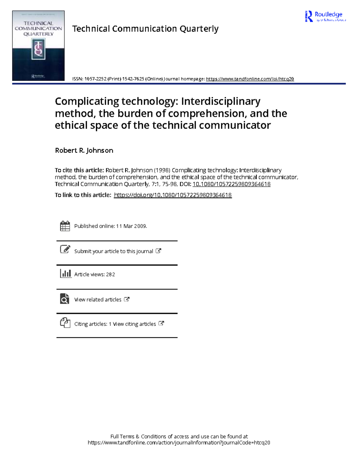 Complicating Technology: Methods & Ethics in Technical Communication ...