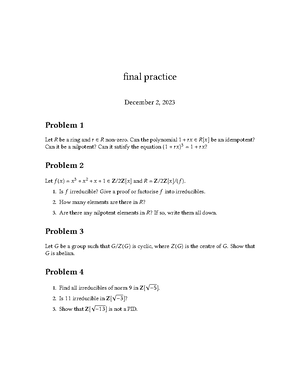 Lecture 7 - Lecture 7 September 14, 2023 1 Symmetric group I Recall ...