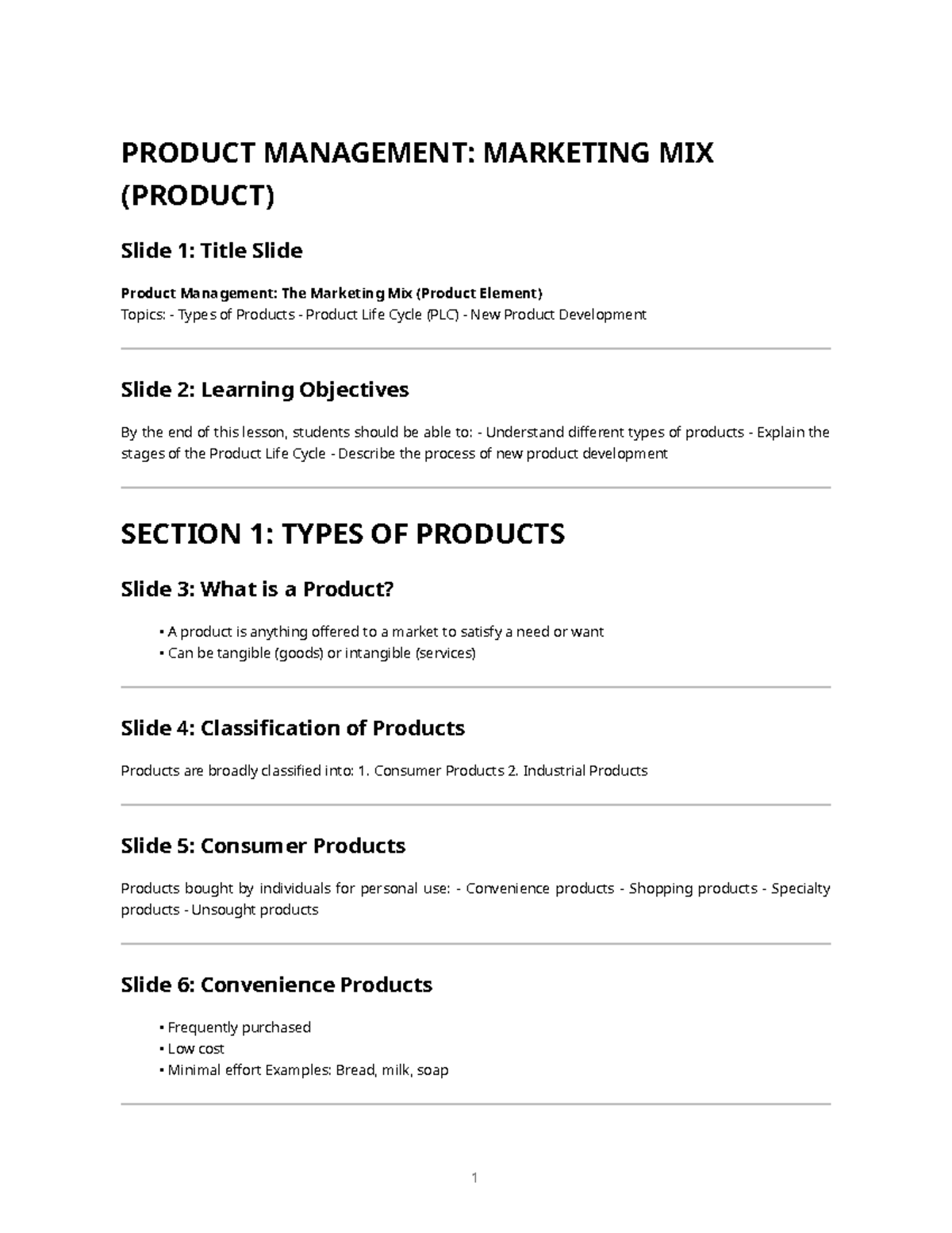 Product Management: The Marketing Mix (Product Element) - Studocu