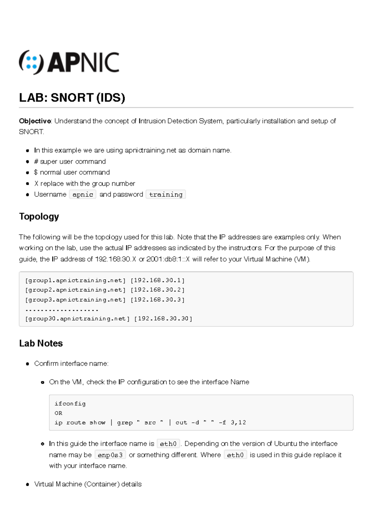 LAB: SNORT (IDS) Installation & Exercises Guide - Studocu