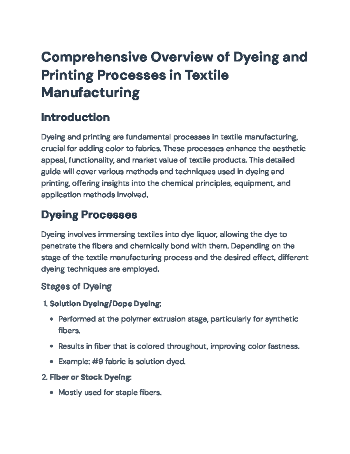 Comprehensive Guide to Dyeing and Printing Processes in Textiles ...