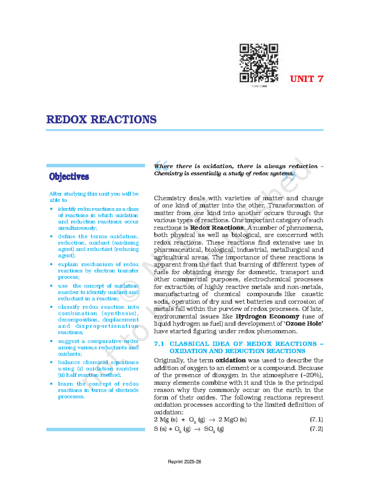 Unit 7: Redox Reactions in Chemistry - Understanding Oxidation and ...