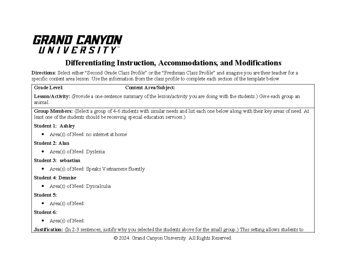 SPD-208 RS T6 Differentiating Instruction: Class Profiles & Strategies ...