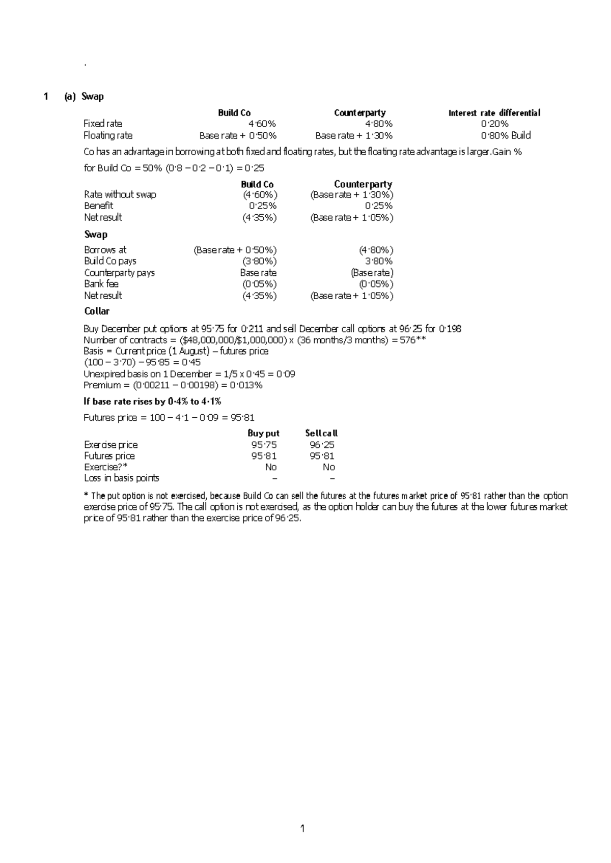Interest Rate Risk Analysis: Swap vs. Collar Strategies - Studocu