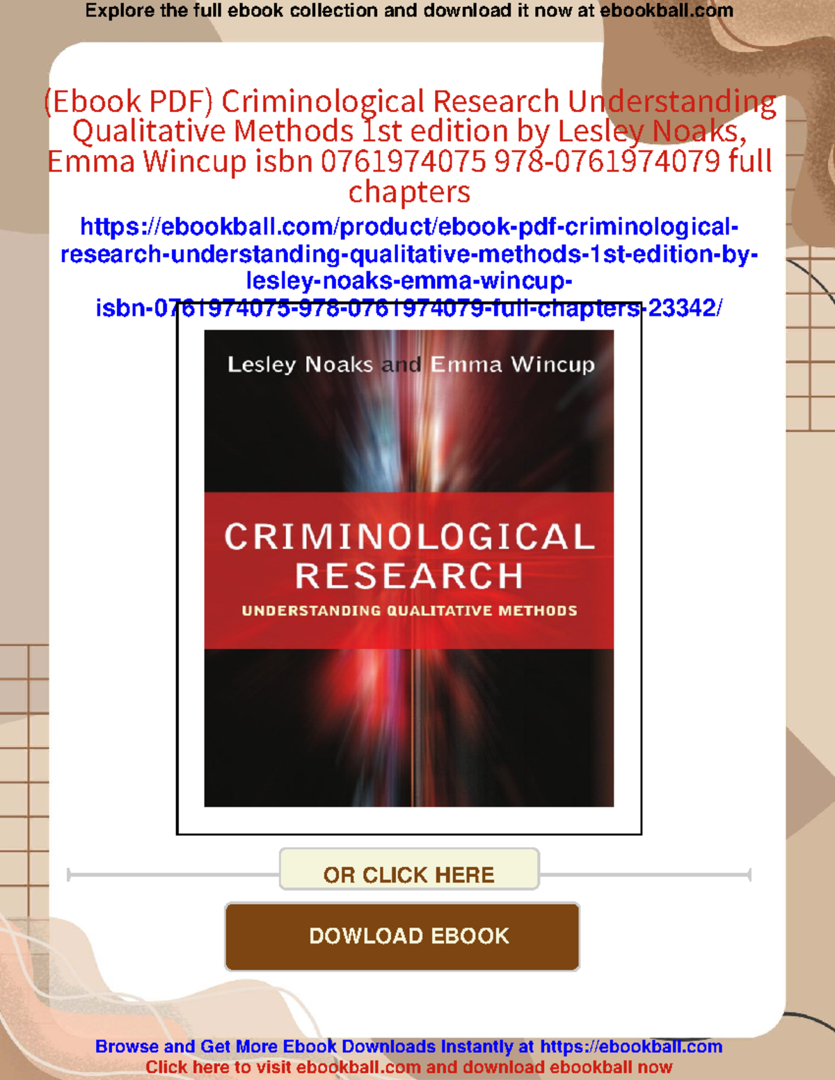 Criminological Research: Understanding Qualitative Methods (CRIM 8505 ...