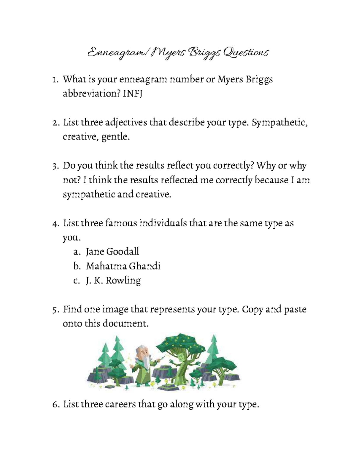 1.04 Personality Questions: Exploring INFJ Traits and Careers - Studocu