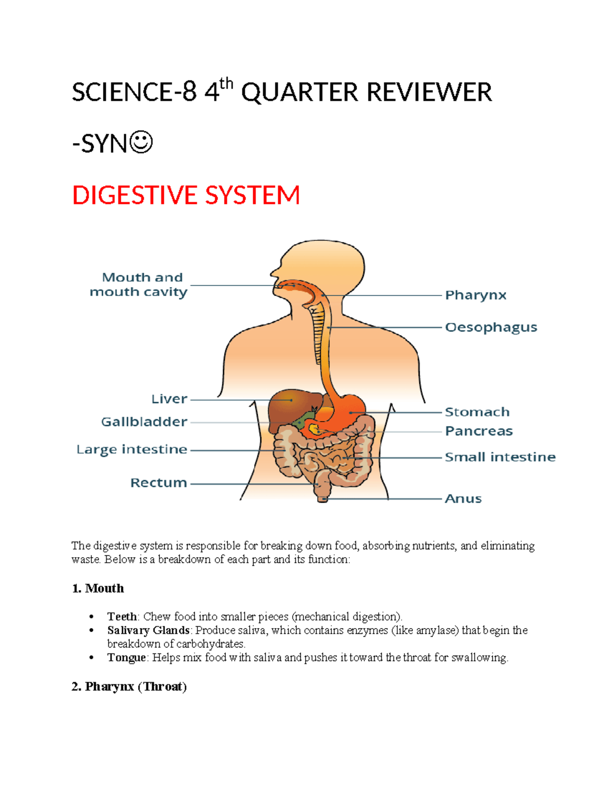 Science-8 4th Quarter Reviewer - SCIENCE-8 4 th QUARTER REVIEWER -SYN ...