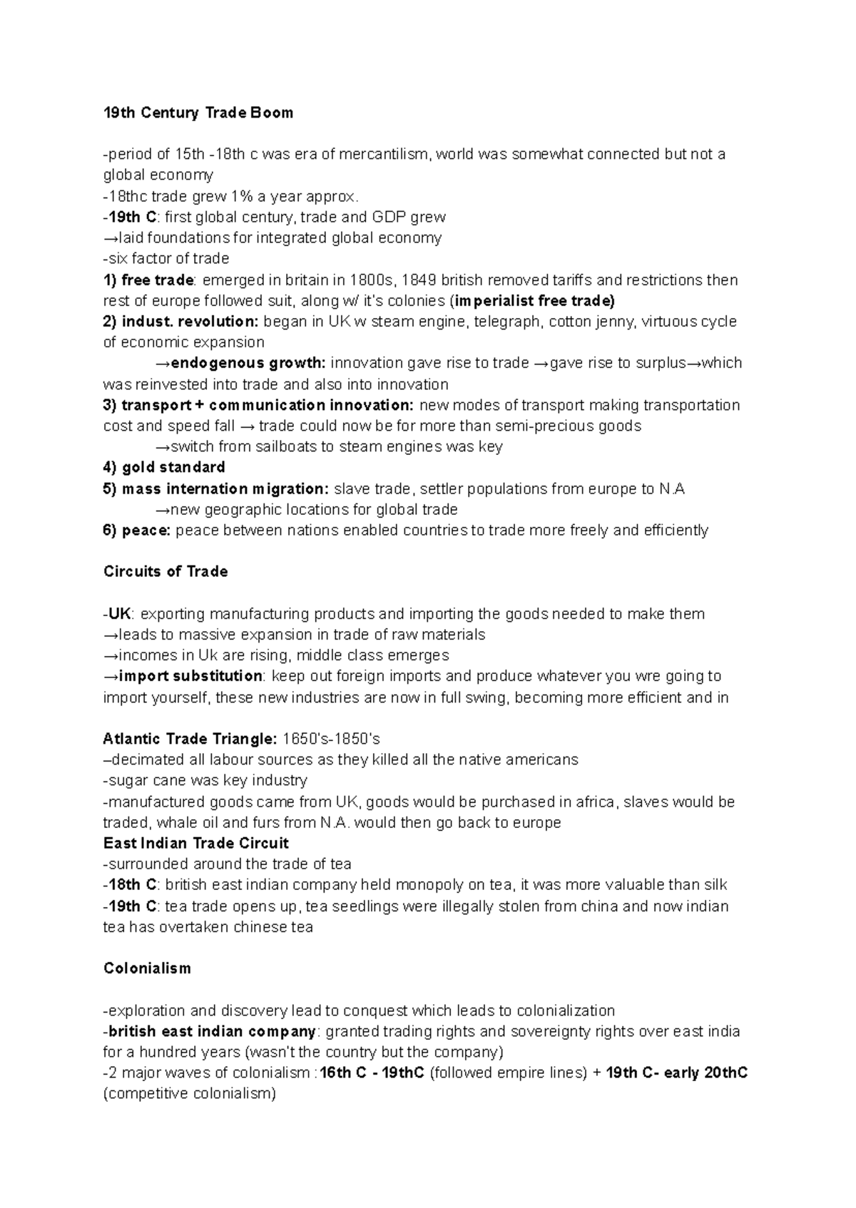 19th Century Trade Boom: Lecture Notes on Mercantilism and Global ...