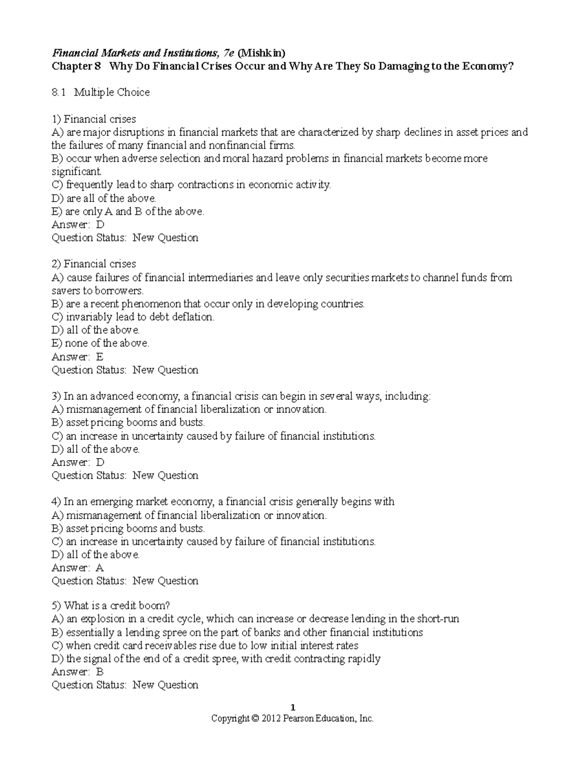 Chapter 8 - Financial Crises: Understanding Causes and Impacts - Studocu