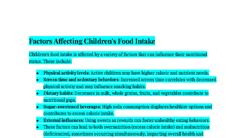 Comprehensive Guide to Nutrition Across the Life Cycle (NUTR 101) - Studocu