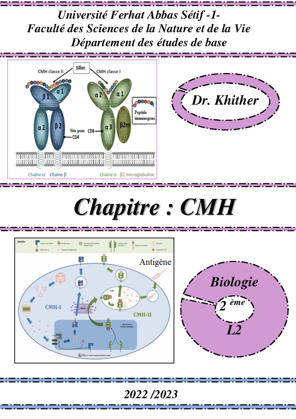 Chapitre 4 : Complexe Majeur d'Histocompatibilité (CMH) - Cours CMH ...