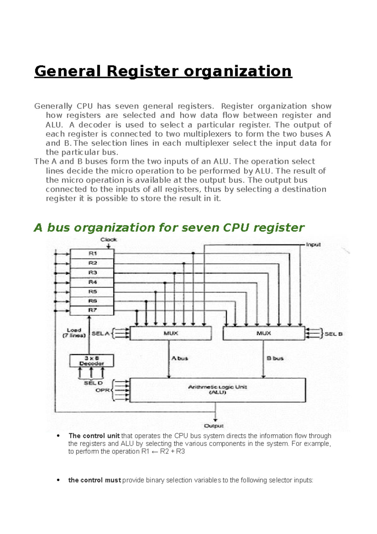 Co notes(Adressing Modes) - General Register organization Generally CPU ...