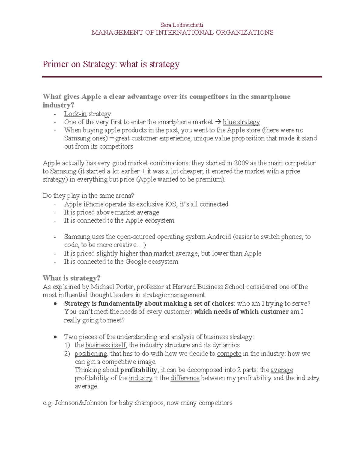 MANAGEMENT OF INTERNATIONAL ORGANIZATIONS: Strategy Insights and ...