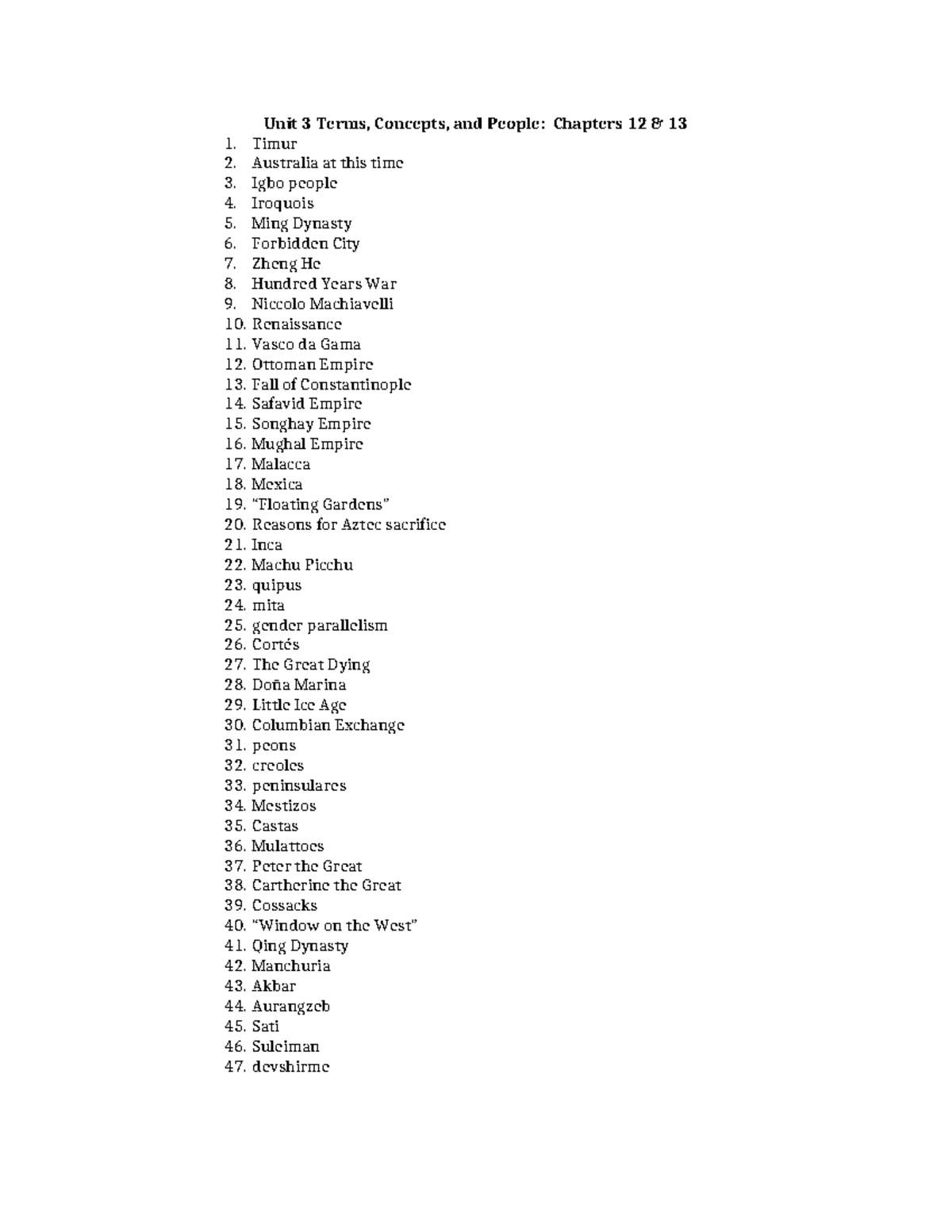 New 2019 Unit 3 Terms - N/A self explanitory - Unit 3 Terms, Concepts ...