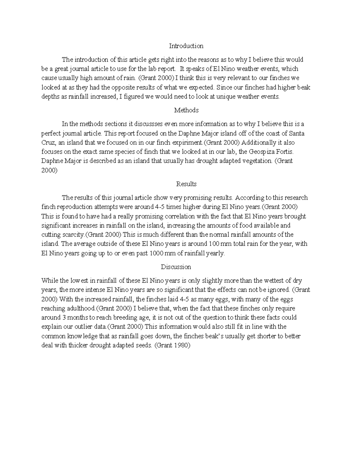 Journal Article Finch Lab - Introduction The introduction of this ...