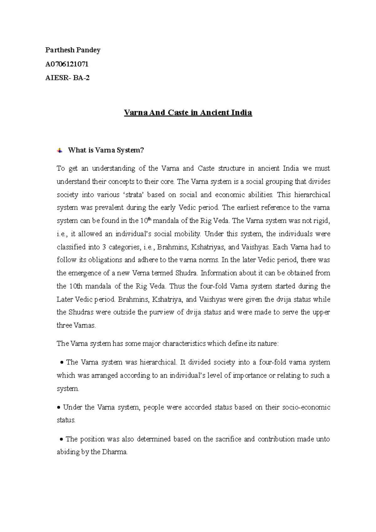 645462467 The Varna and Caste Systems in Ancient India: An Overview ...