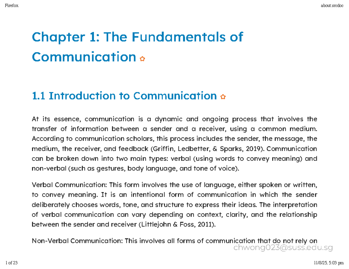 03 Chapter 1: The Fundamentals of Communication - Studocu