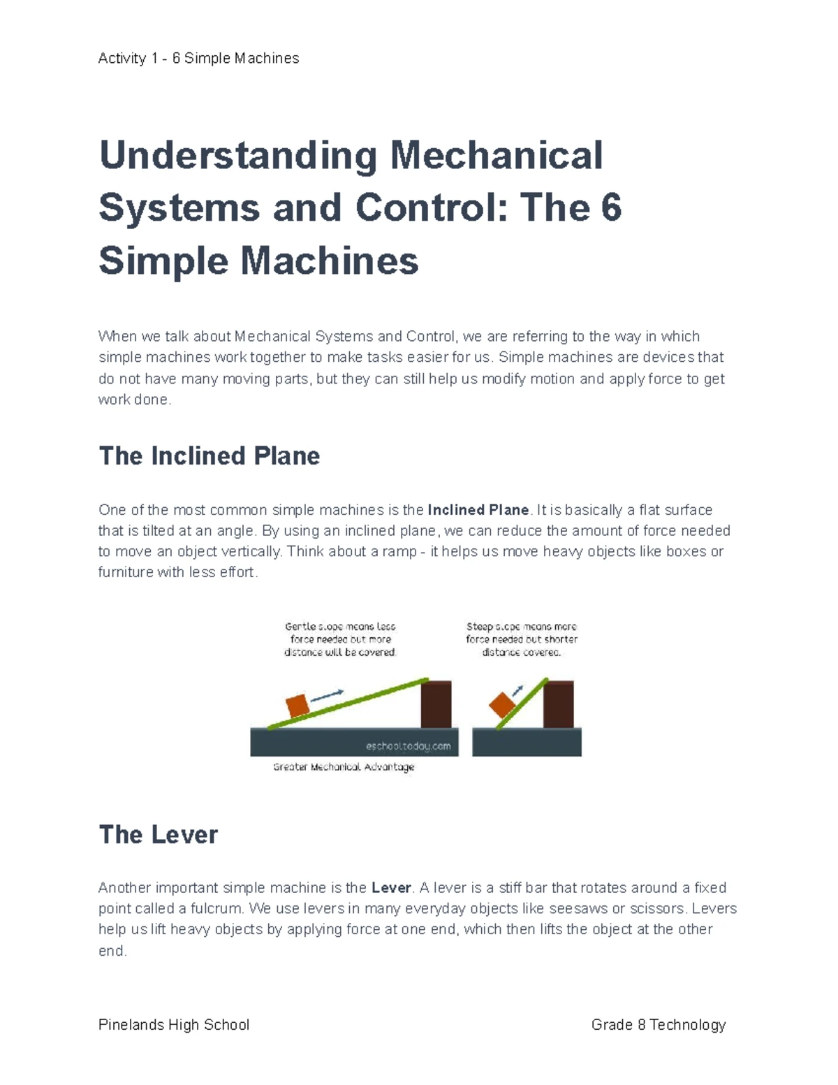 Grade 8 Tech Baseline Assessment: Electrical Circuits Worksheet - Studocu