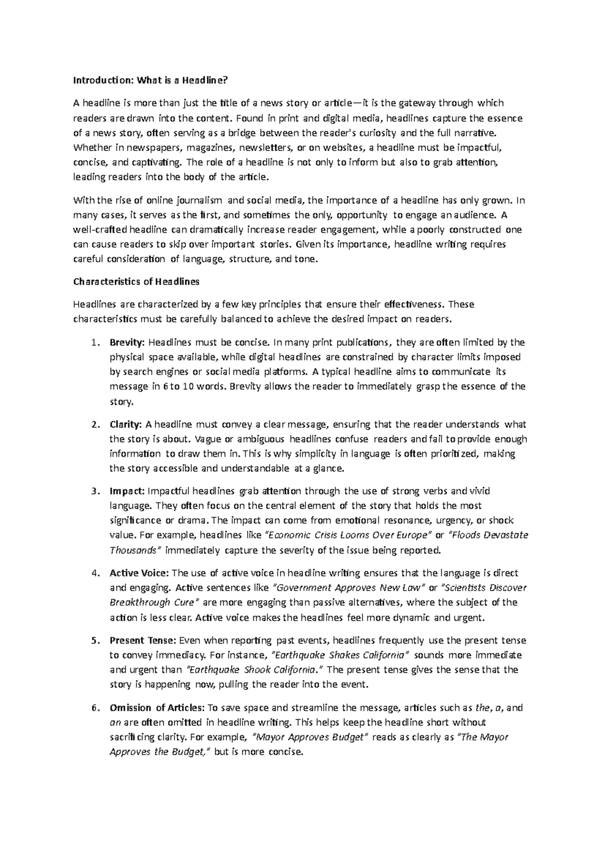 Headlines: Understanding Types, Characteristics & Importance in Media ...