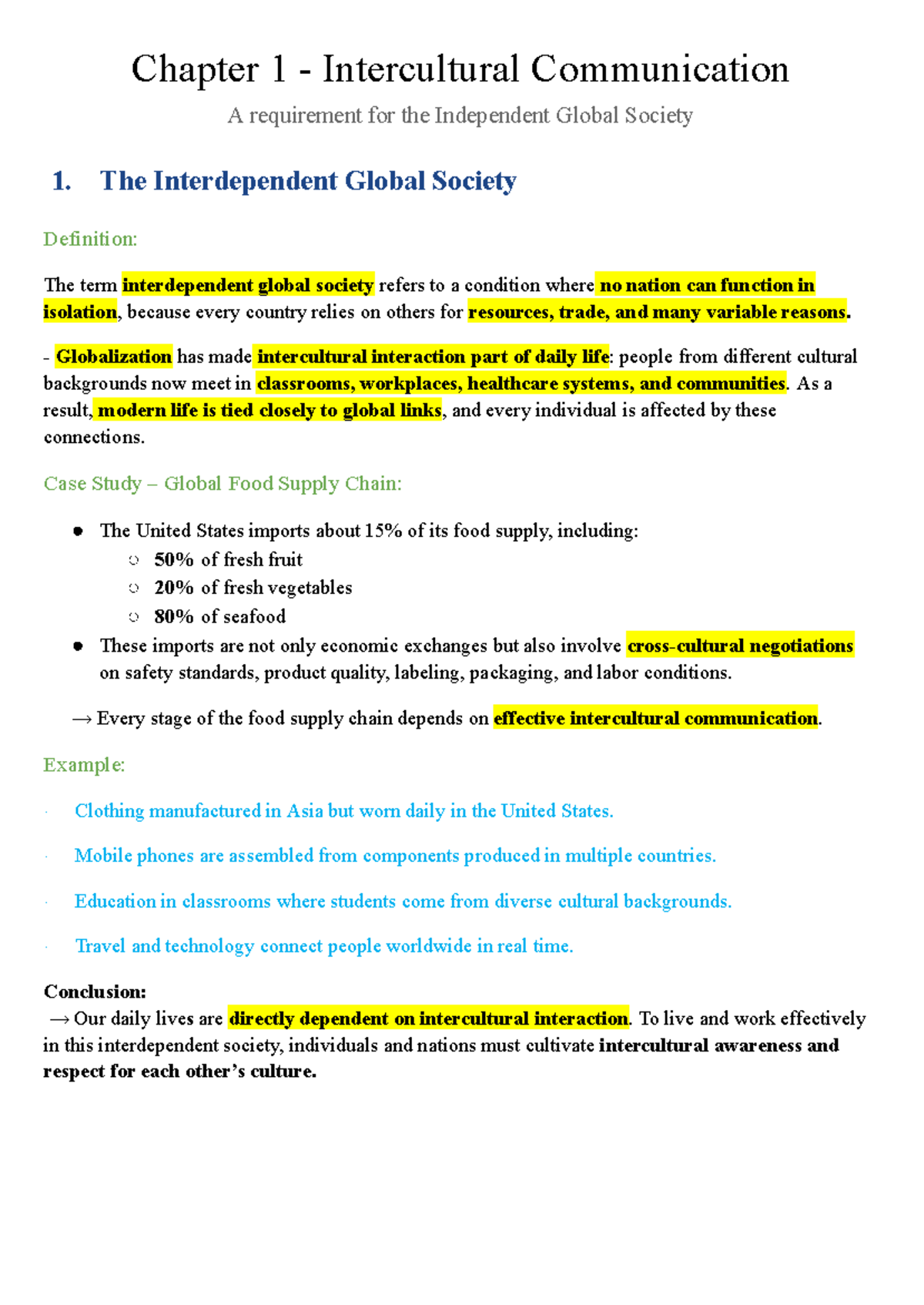 Chapter 1: Intercultural Communication in the Interdependent Global ...