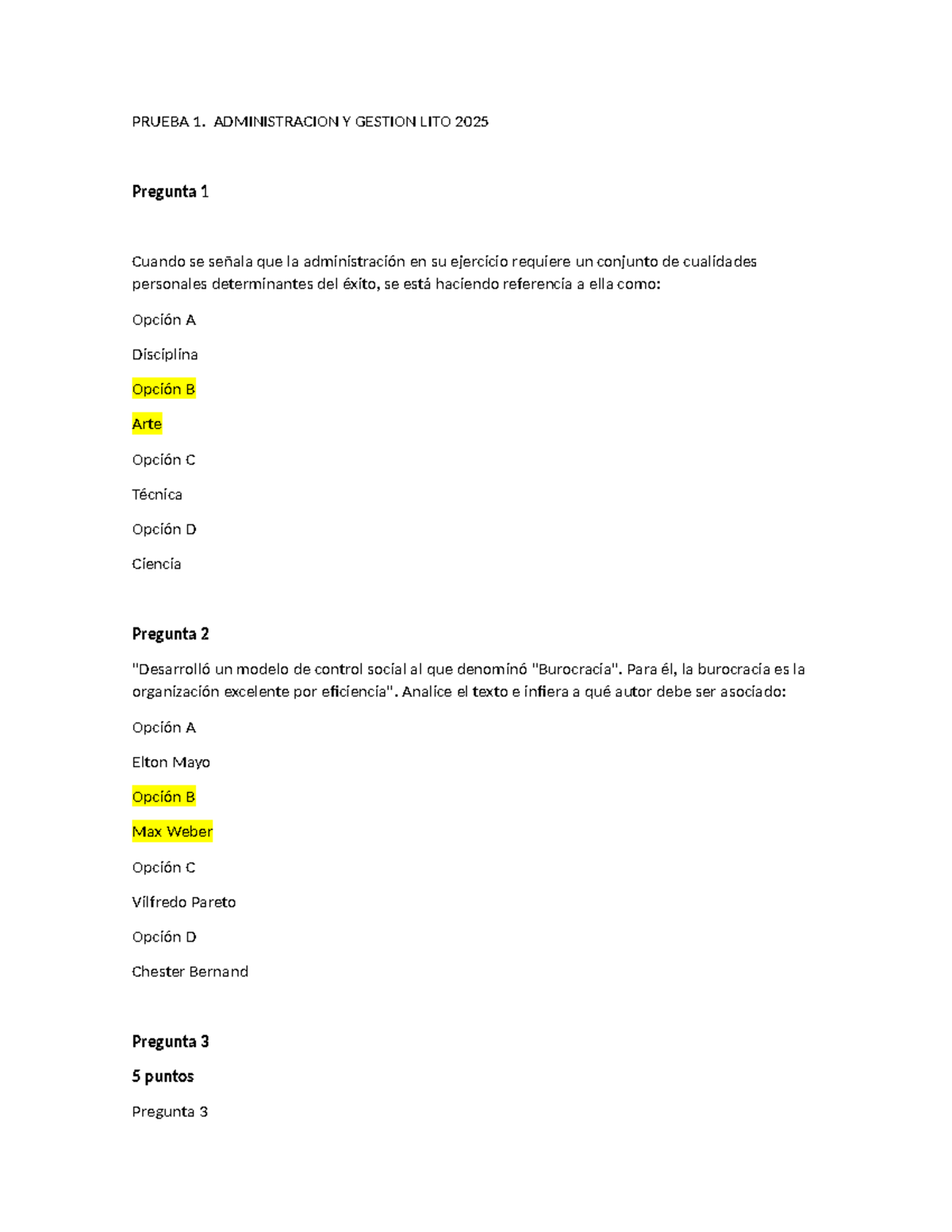 Prueba 1 de Administración y Gestión LITO 2025: Preguntas y Respuestas - Studocu