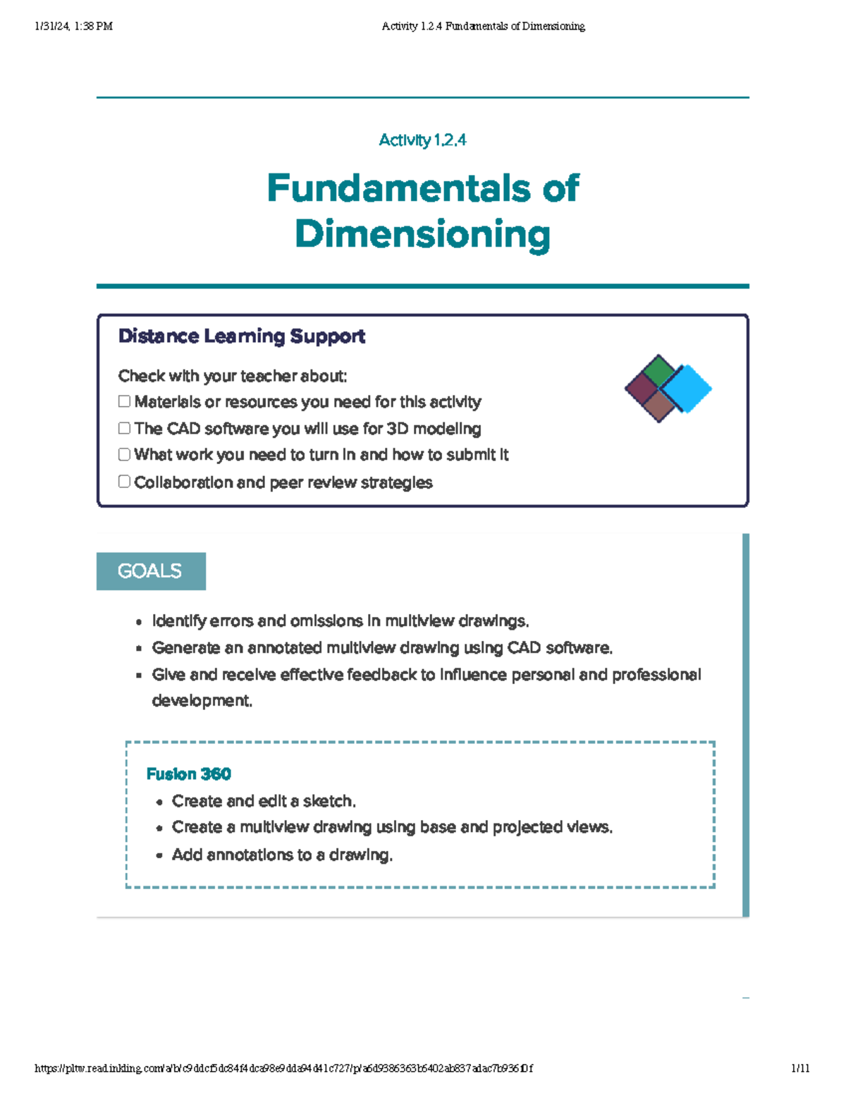 Activity 1.2.4: Fundamentals of Dimensioning and Multiview Drawings - Studocu